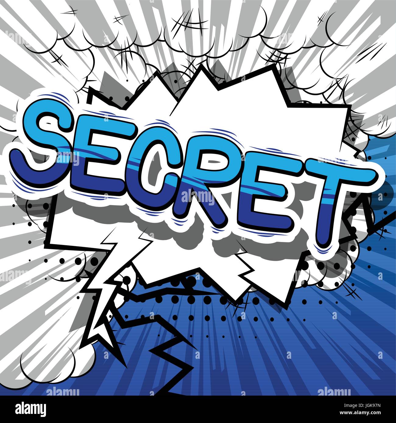 Secret - Comic book style phrase on abstract background Stock Vector ...