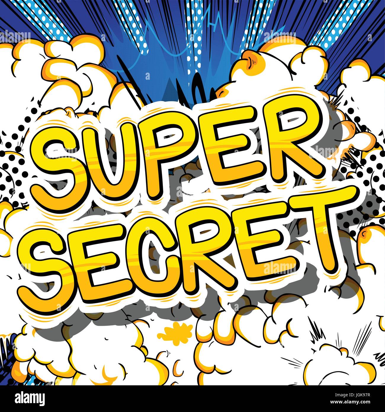 Super Secret - Comic book style phrase on abstract background Stock ...