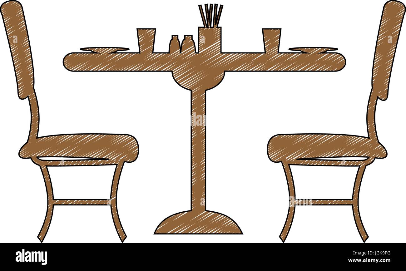 Desk with chairs restaurant icon vector illustration graphic design ...