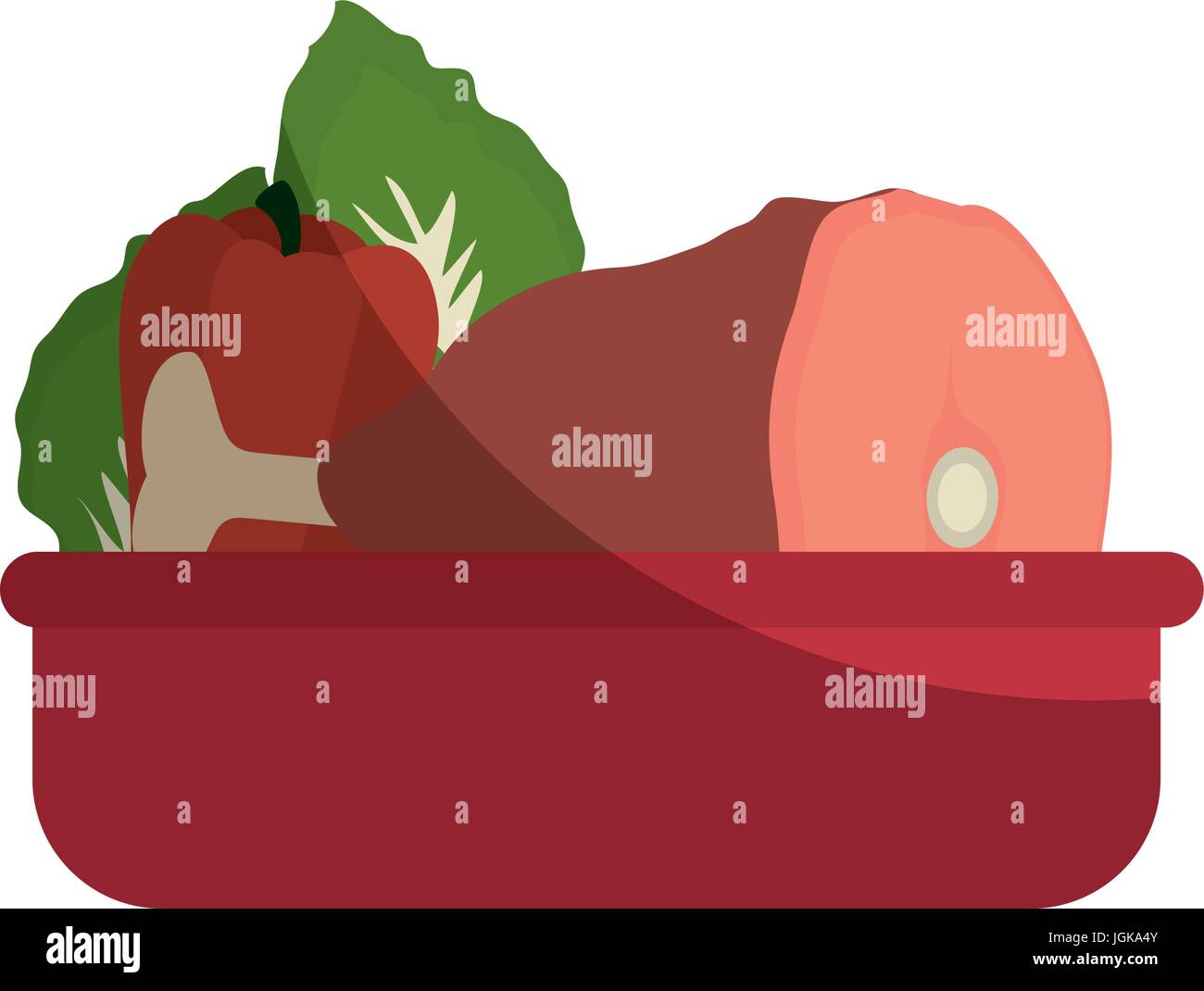 food tray Vegetable meat icon vector illustration graphic design Stock ...