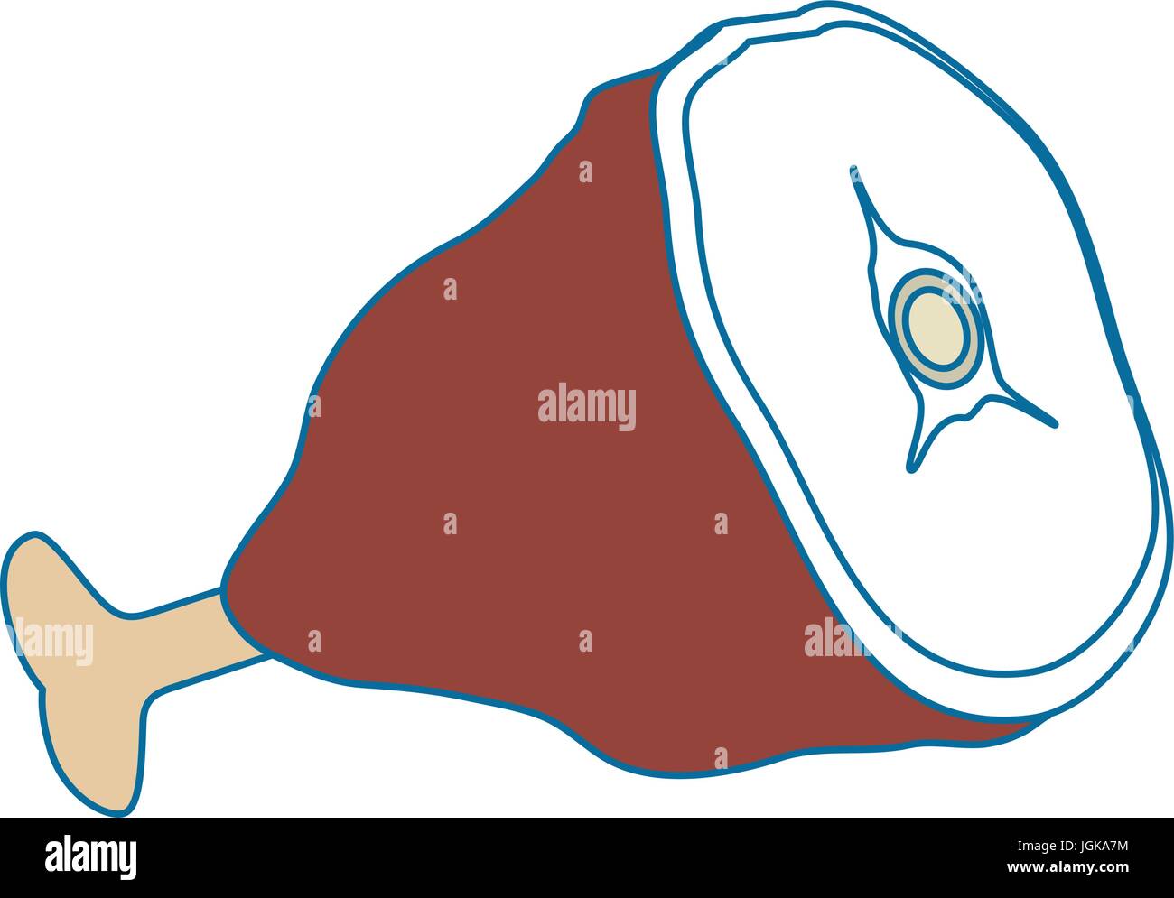 ham food cartoon icon vector illustration graphic design Stock Vector ...