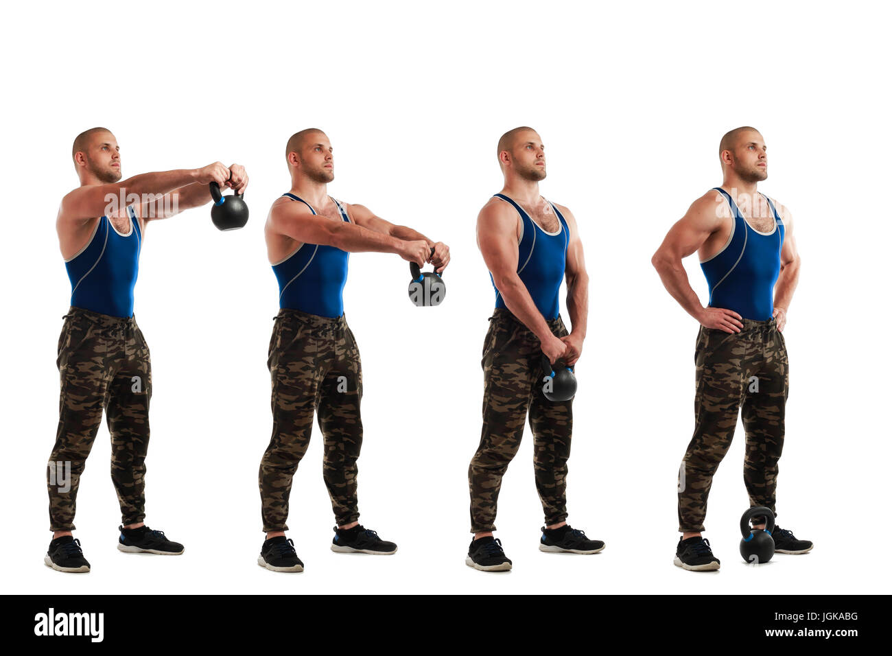 Athlete in gym doing exercises Cut Out Stock Images & Pictures - Alamy