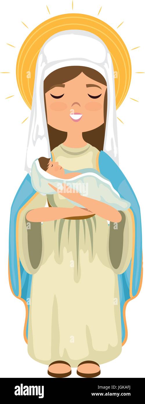 Cartoon virgin mary icon over hi-res stock photography and images - Alamy