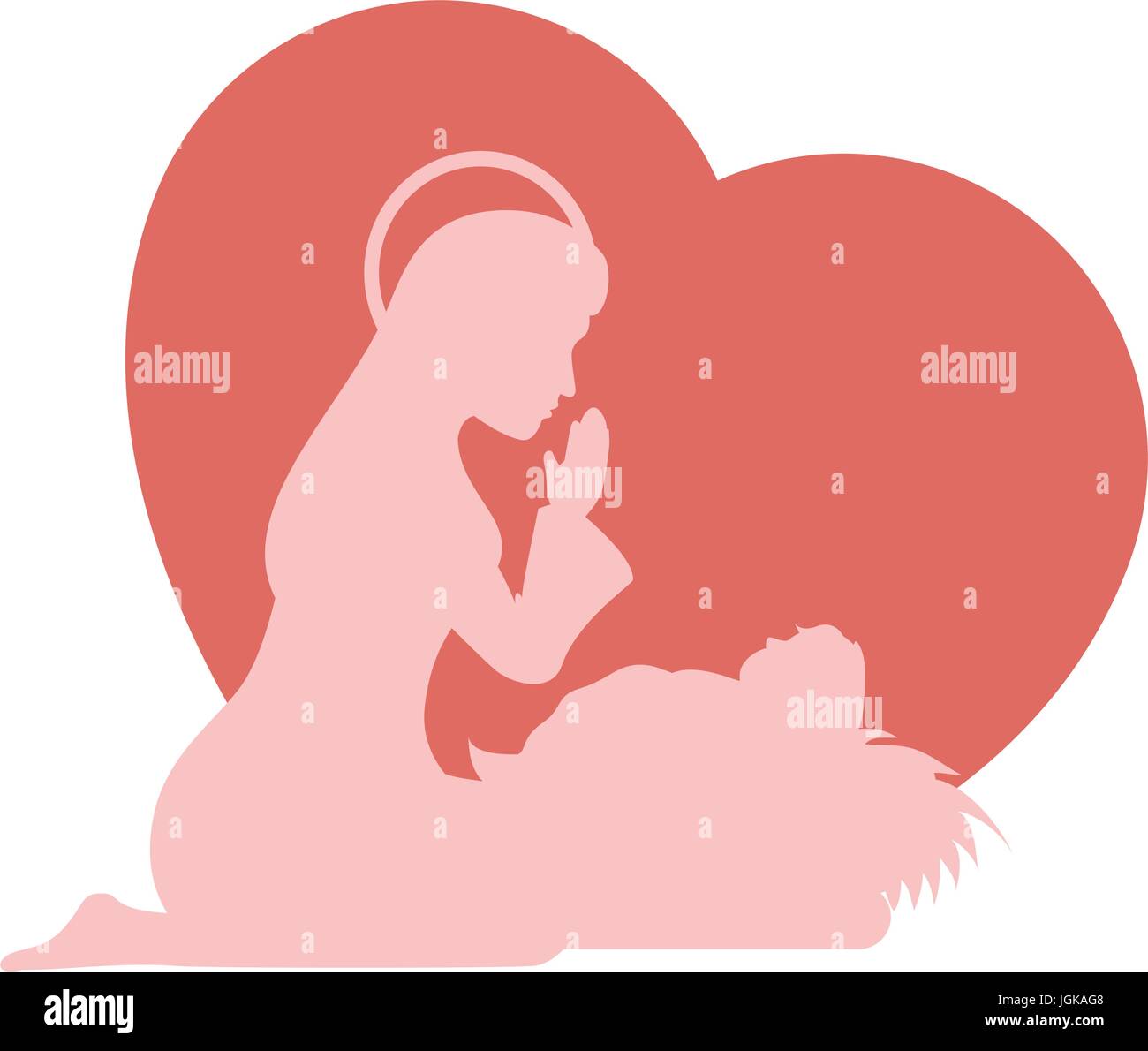 heart with virgin mary icon over white background colorful design ...