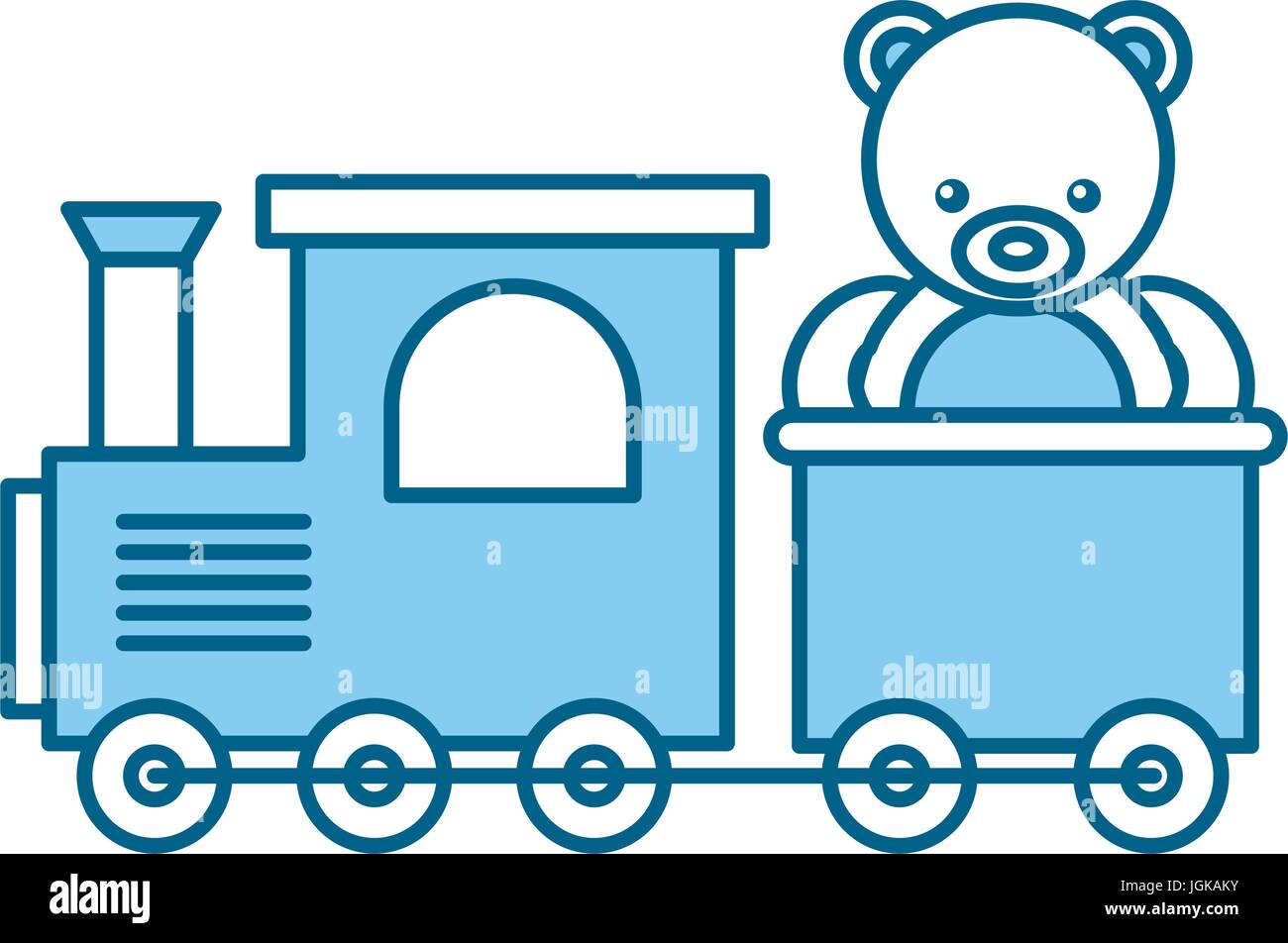 cute bear teddy with train vector illustration design Stock Vector ...
