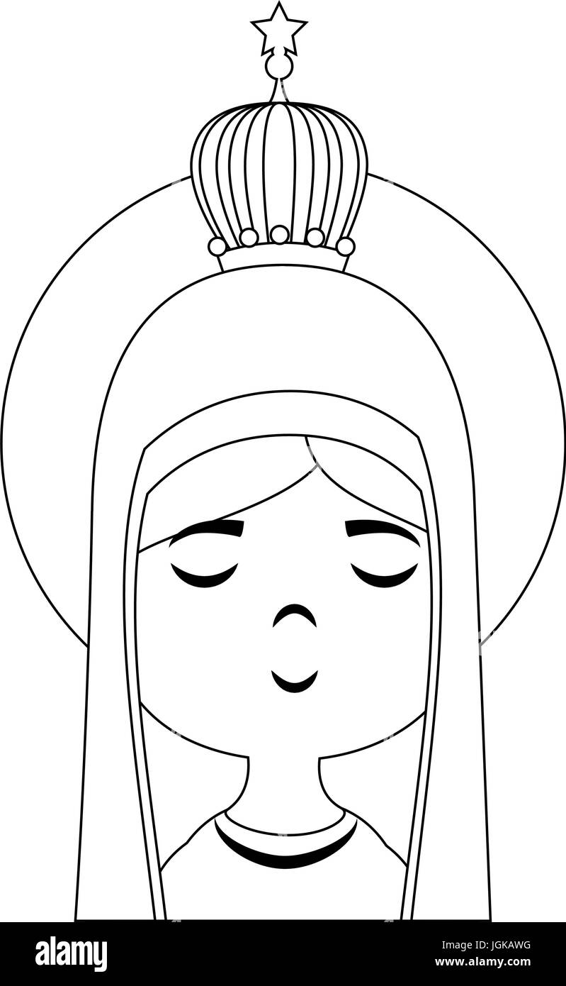 Virgin mary cartoon icon vector illustration graphic design Stock ...