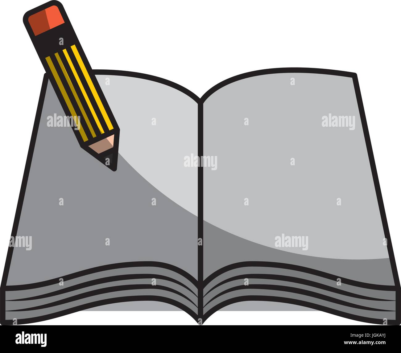 text book school with pencil vector illustration design Stock Vector ...