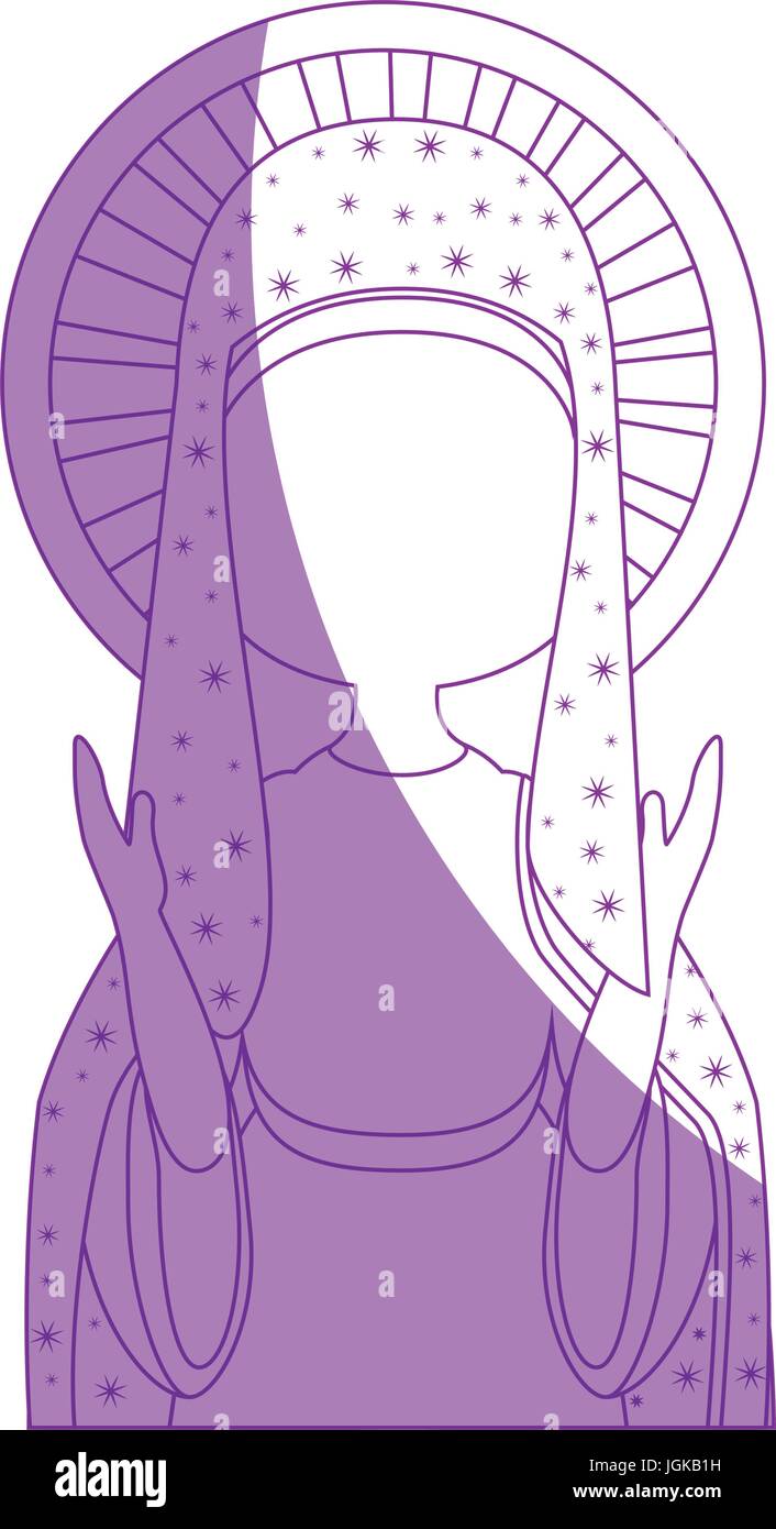 Virgin Mary Cartoon Icon Vector Illustration Graphic Design Stock