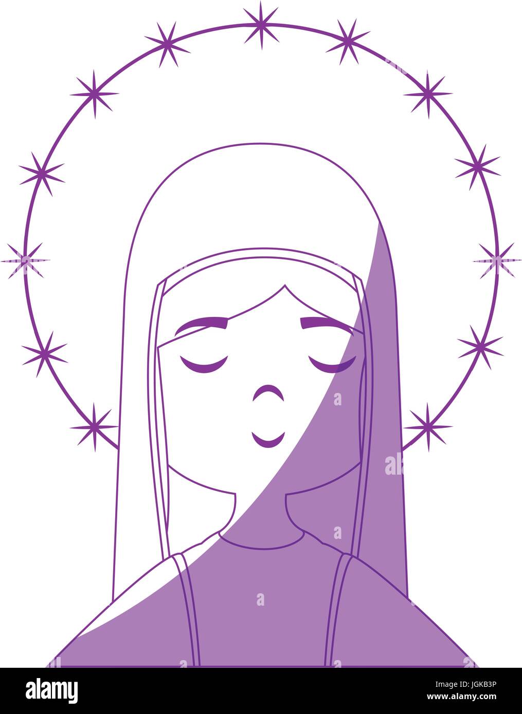 Virgin mary cartoon icon vector illustration graphic design Stock ...