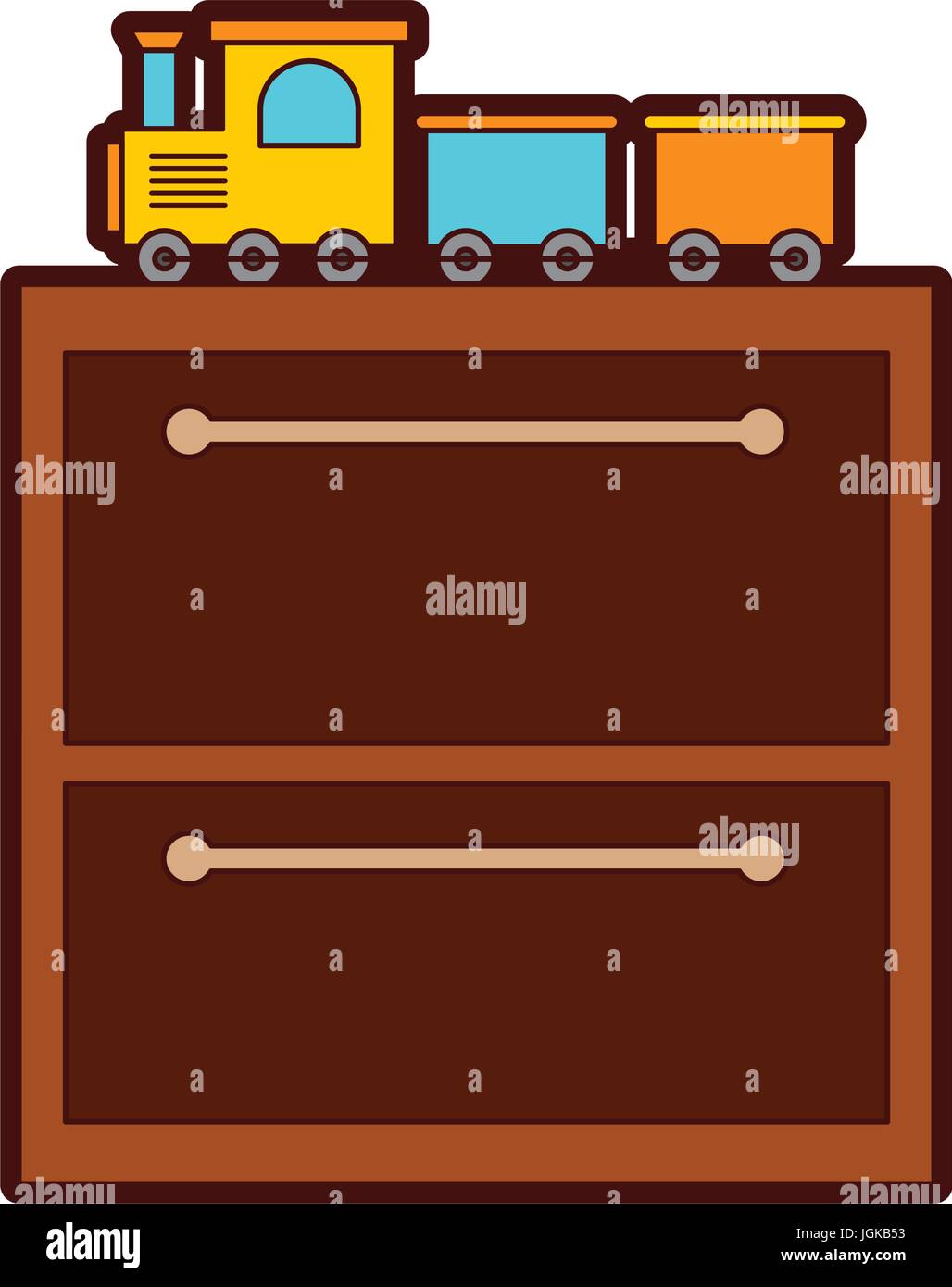 wooden drawer with toys vector illustration design Stock Vector Image ...