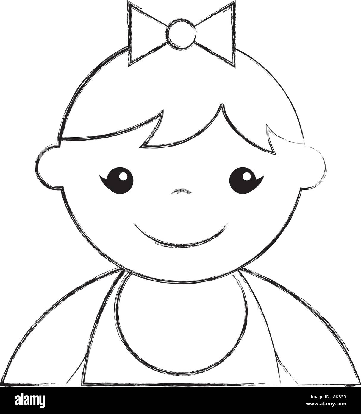 cute girl baby avatar character vector illustration design Stock Vector ...