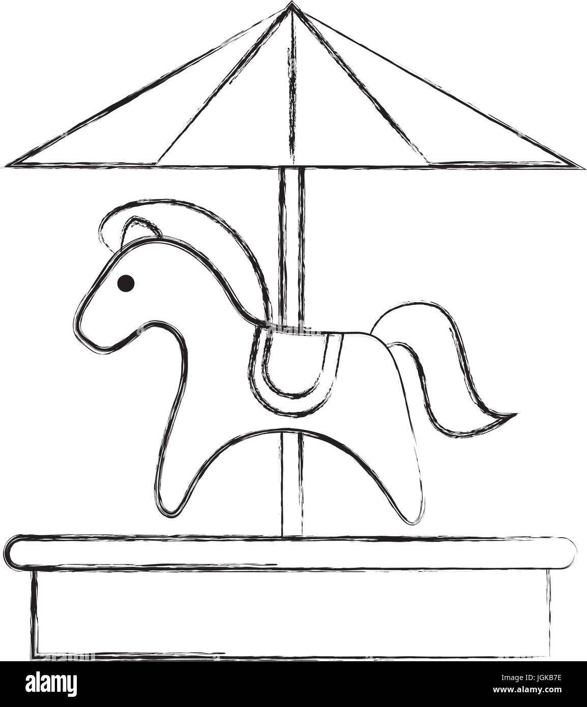 cute carrousel horse isolated icon vector illustration design Stock ...