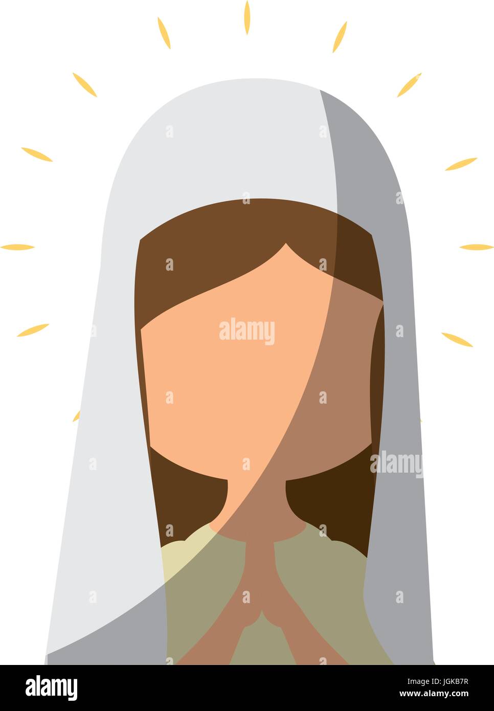 virgin mary icon over white background colorful design vector ...