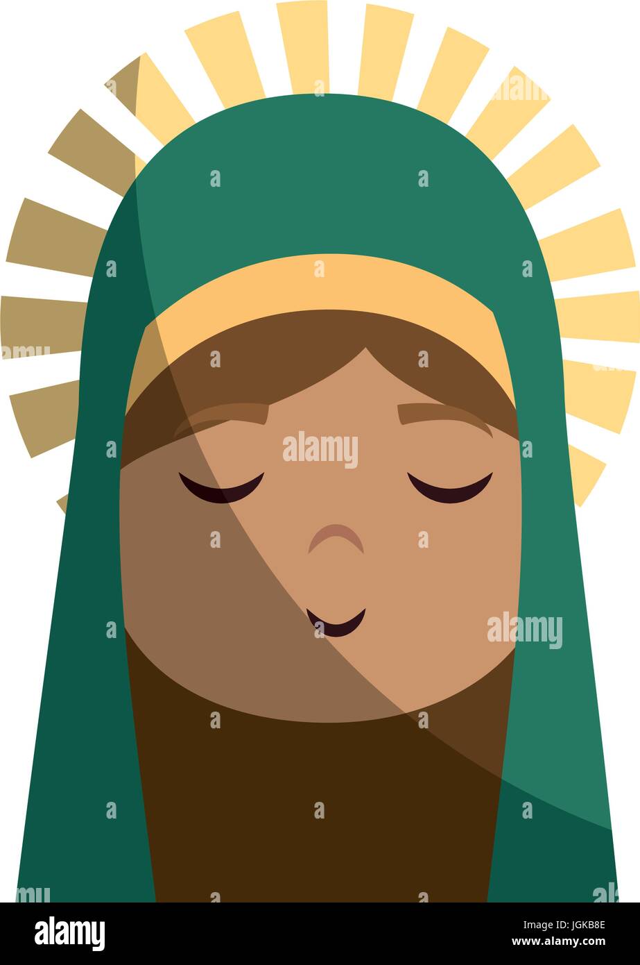 cartoon virgin mary icon over white background colorful design vector ...
