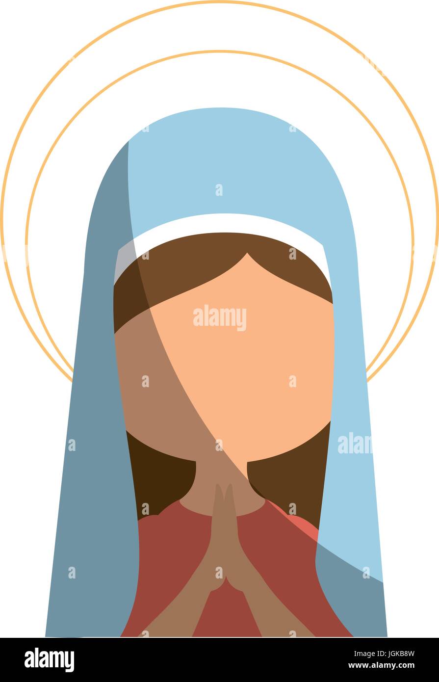virgin mary icon over white background colorful design vector ...
