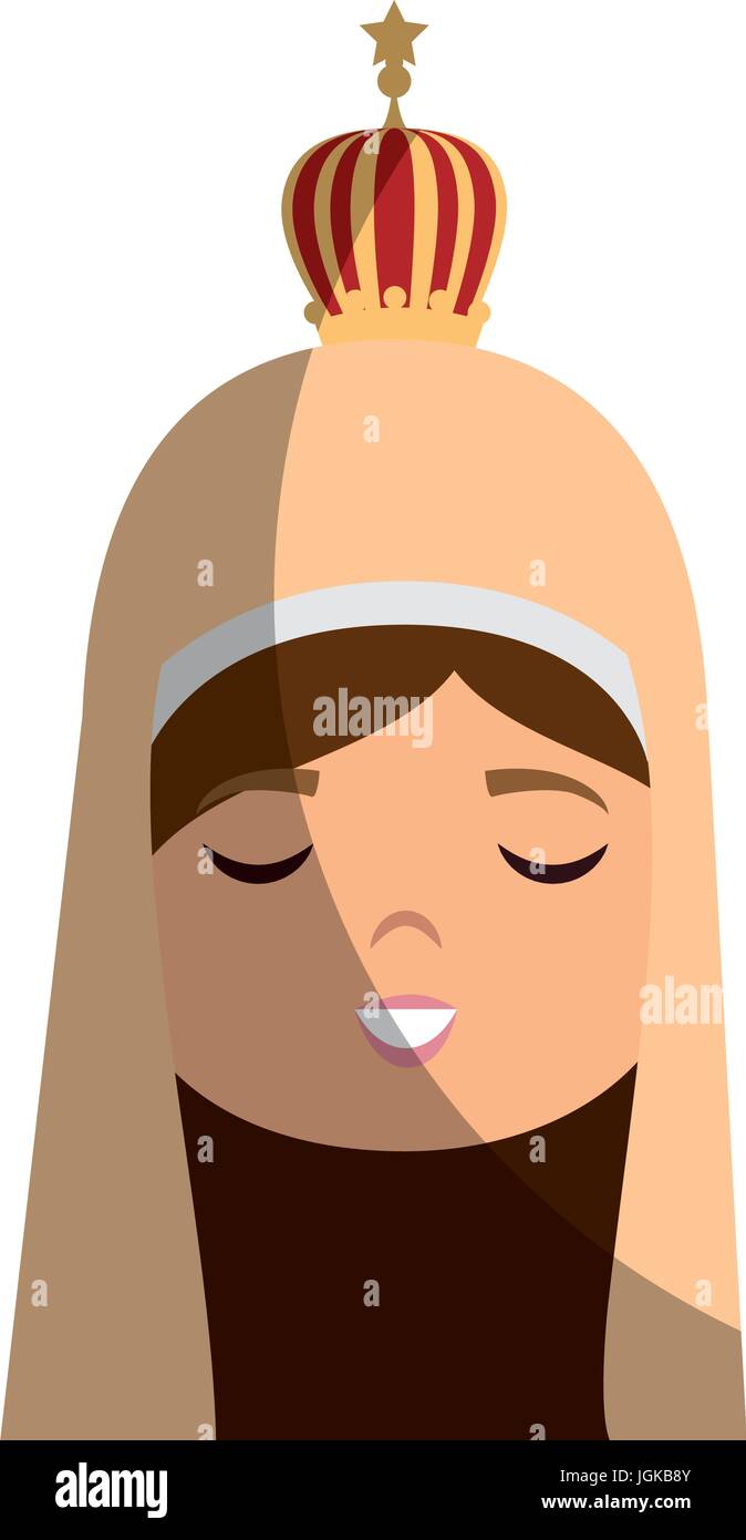 cartoon virgin mary icon over white background colorful design vector ...