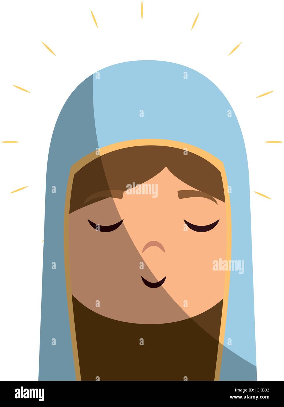 cartoon virgin mary icon over white background colorful design vector ...
