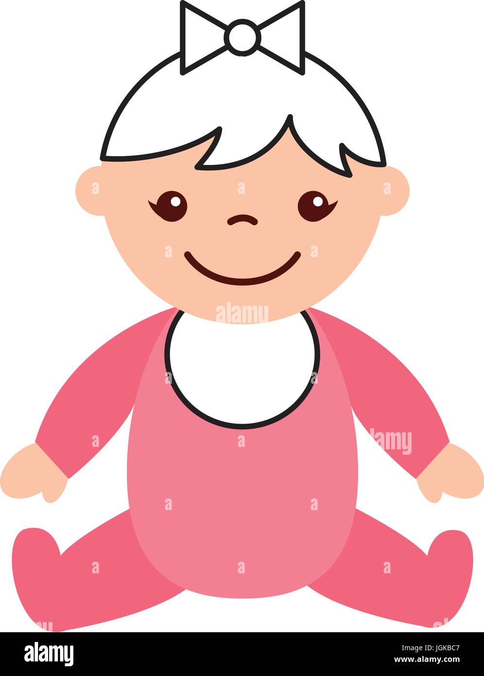 cute girl baby avatar character vector illustration design Stock Vector ...