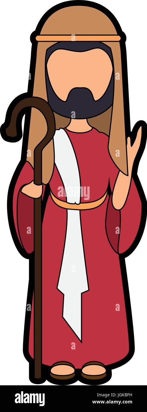 saint joseph icon over white background colorful design vector ...