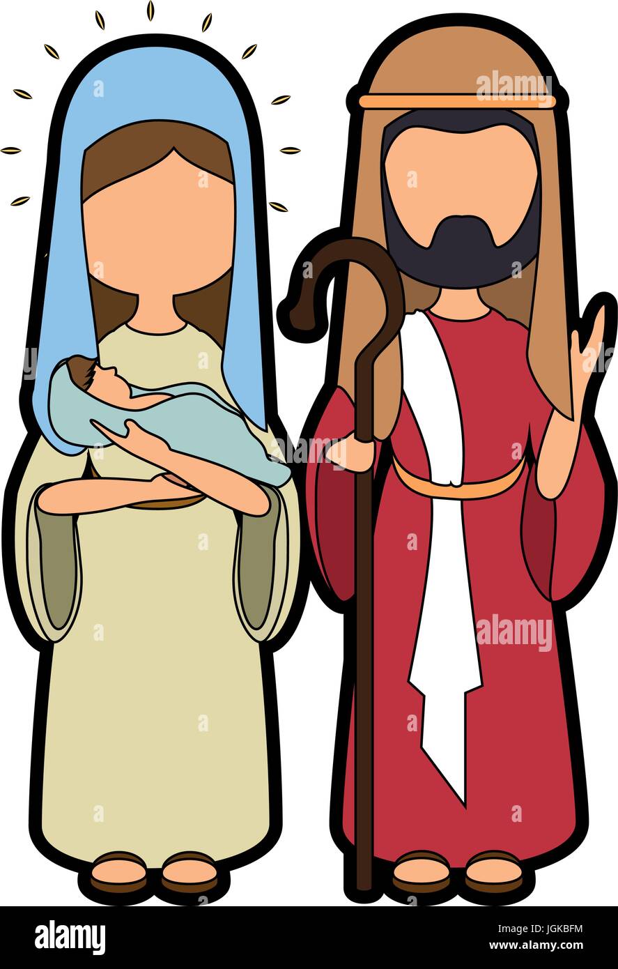 Saint Joseph and virgin mary icon vector illustration graphic design ...