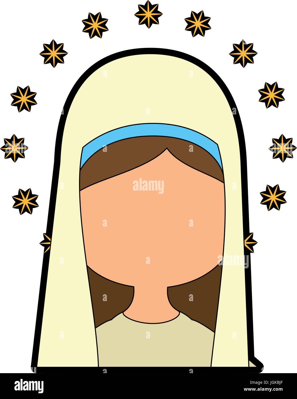 Virgin mary cartoon icon vector illustration graphic design Stock ...