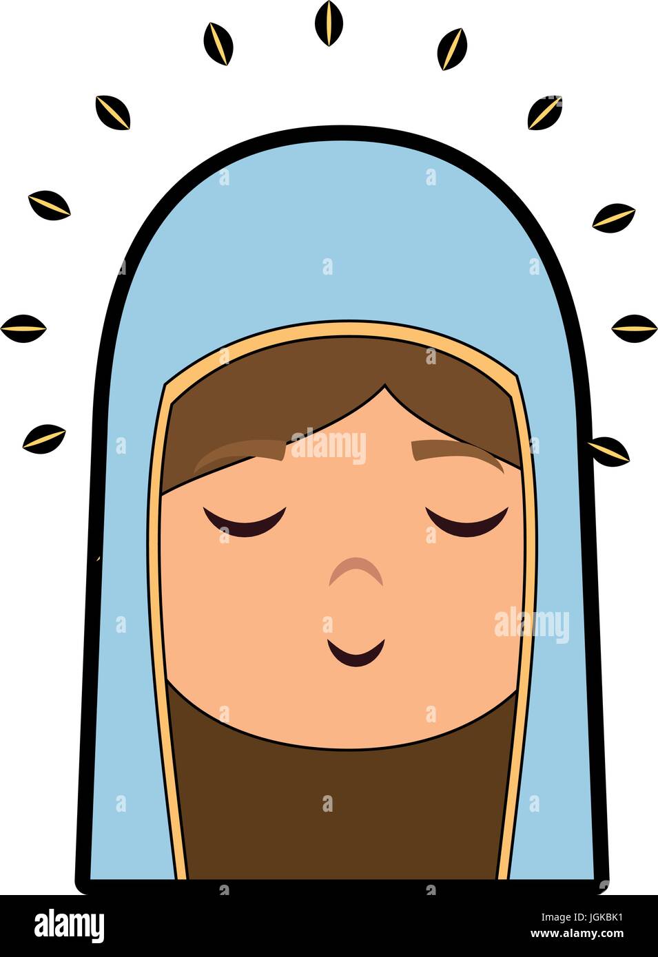 Virgin mary cartoon icon vector illustration graphic design Stock ...