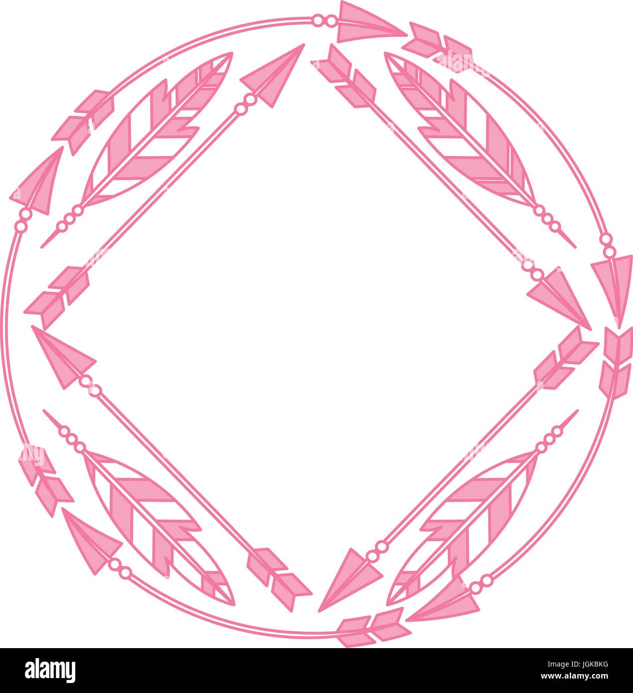 Decorative arrows with feathers boho style vector illustration design ...