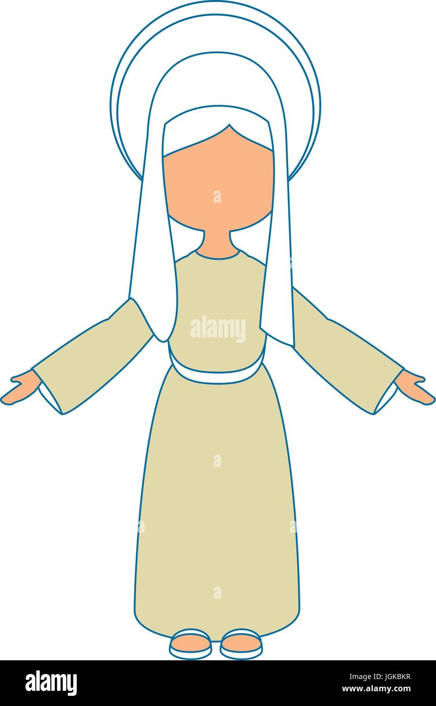 Virgin mary cartoon icon vector illustration graphic design Stock ...