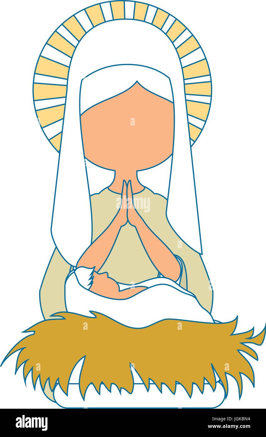 Virgin mary cartoon icon vector illustration graphic design icon vector ...