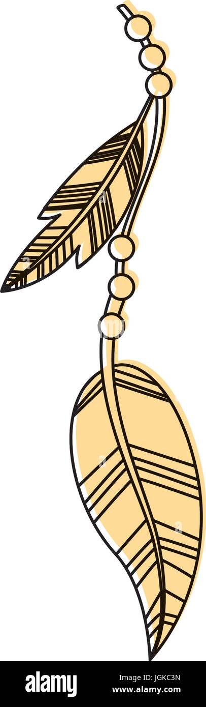 Boho style decorative feather vector illustration design Stock Vector ...