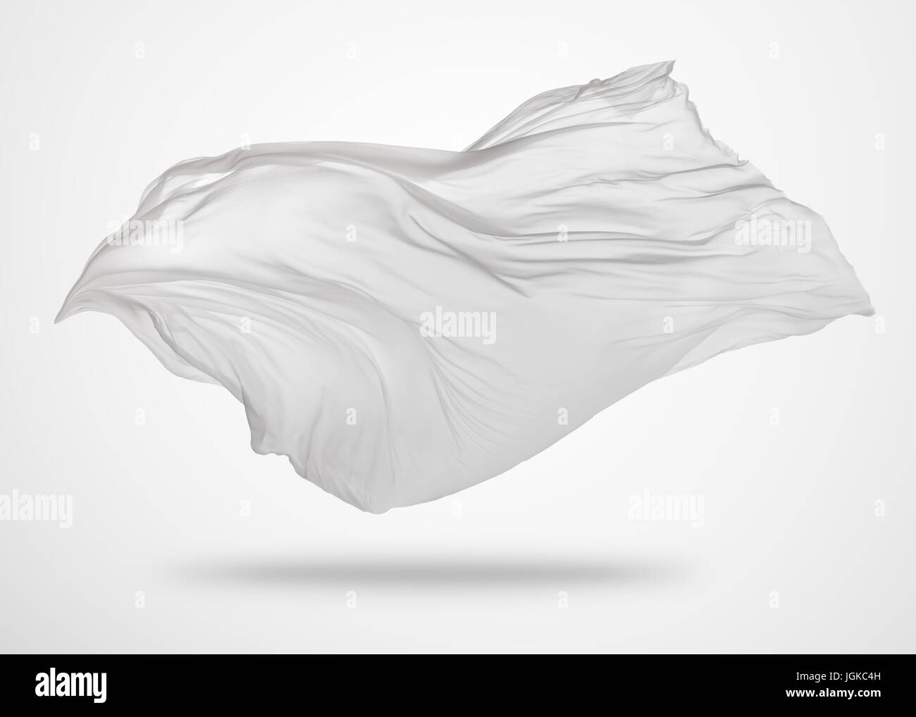 Smooth elegant transparent white cloth separated on gray background ...