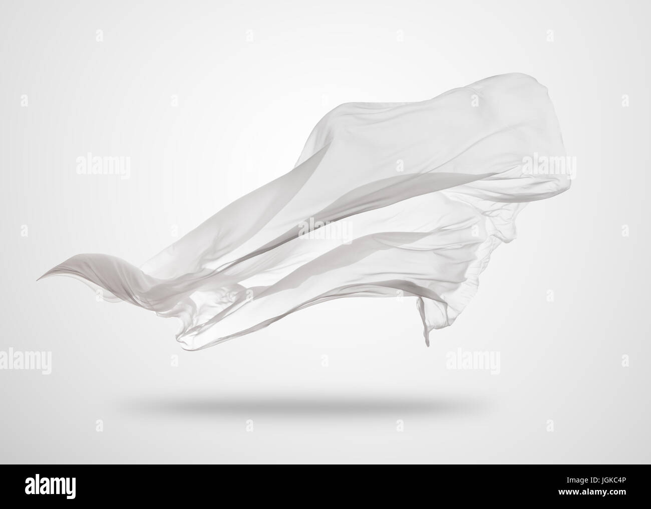 Smooth elegant transparent white cloth separated on gray background ...