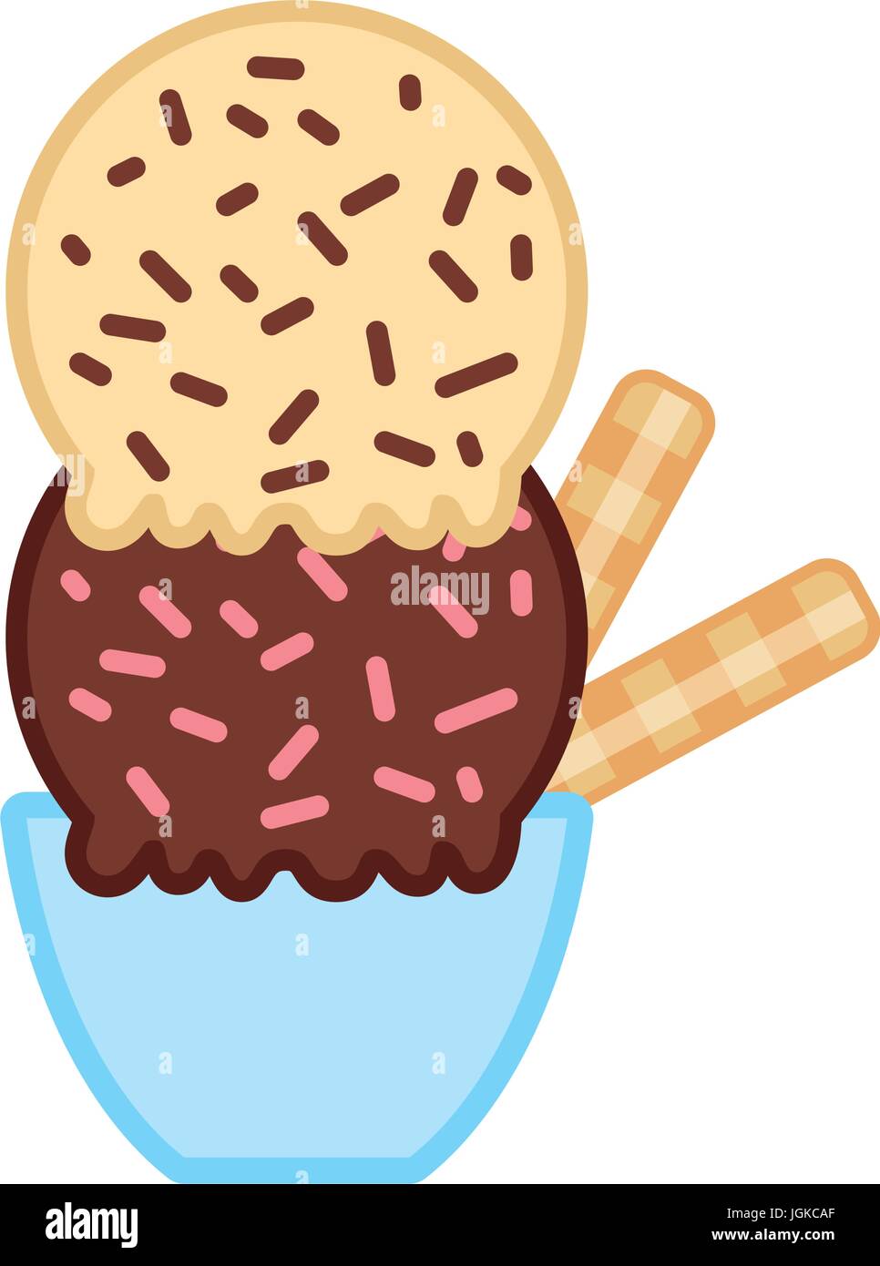 Delicious ice cream basket vector illustration design Stock Vector ...
