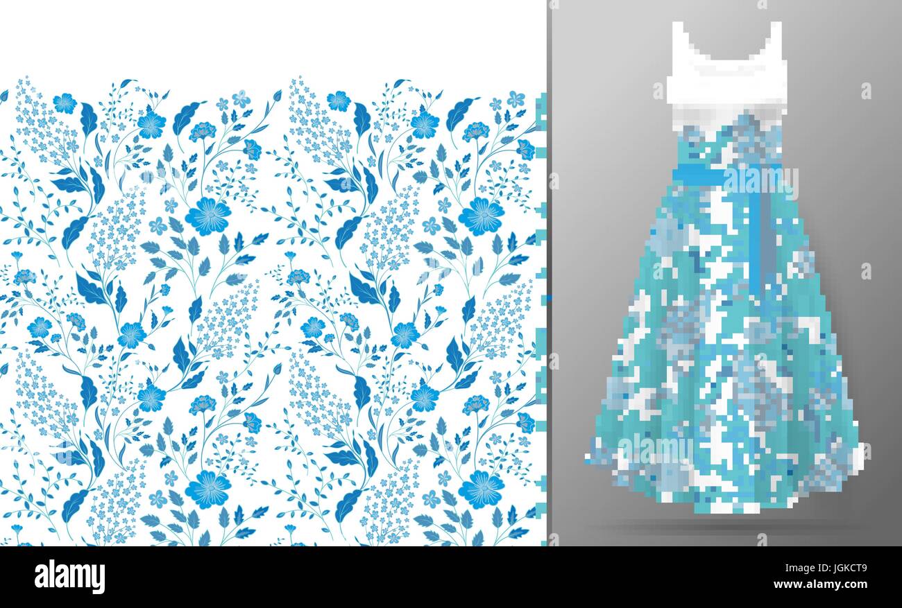 Flower embroidery on dress mock up. Fashion decoration patch realistic ...