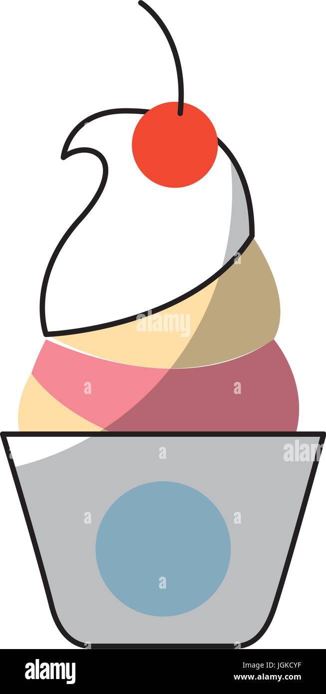 Delicious ice cream basket vector illustration design Stock Vector ...