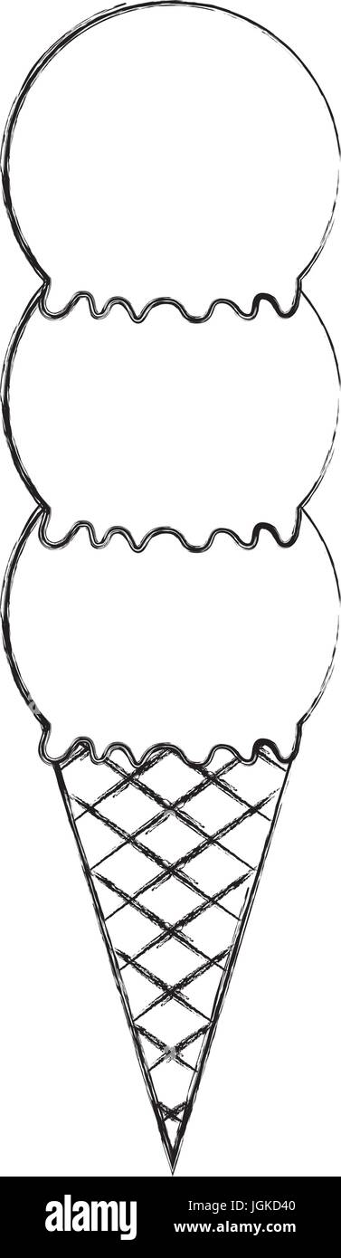 Delicious ice cream cone vector illustration design Stock Vector Image ...
