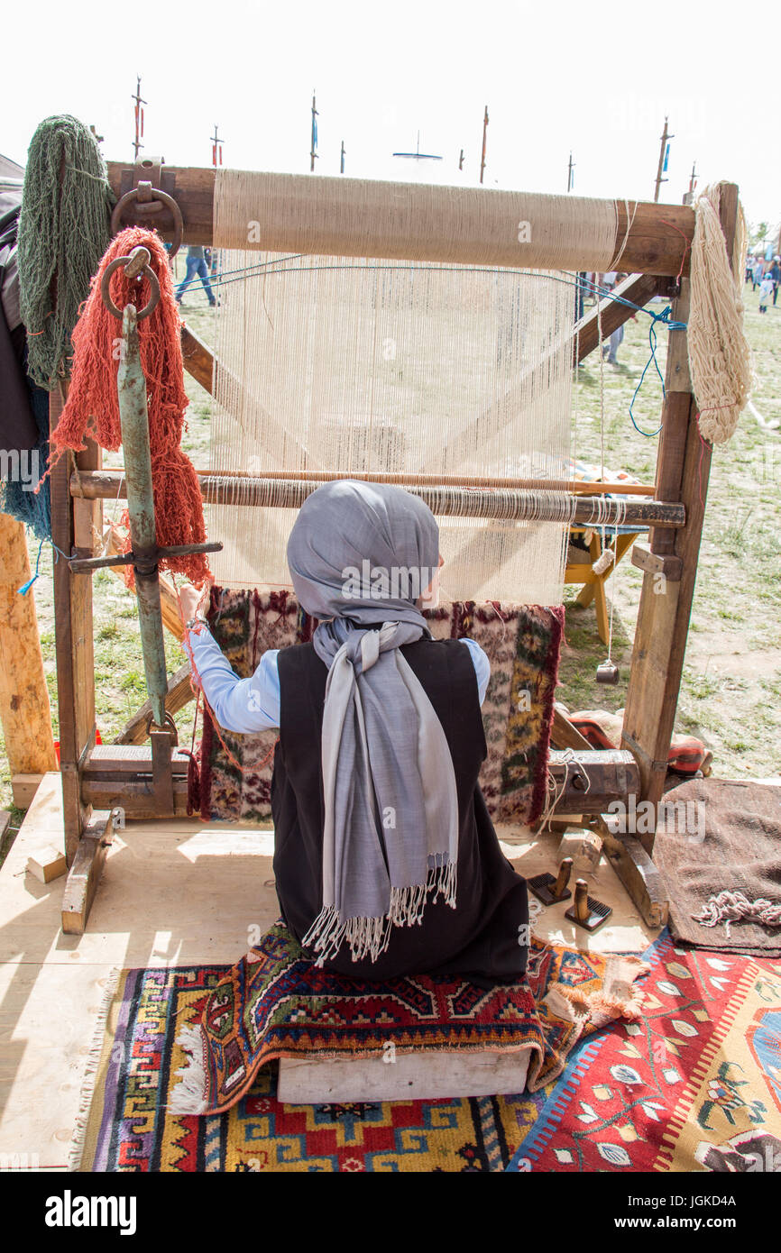 Carpet of traditional types made on a loom Stock Photo - Alamy