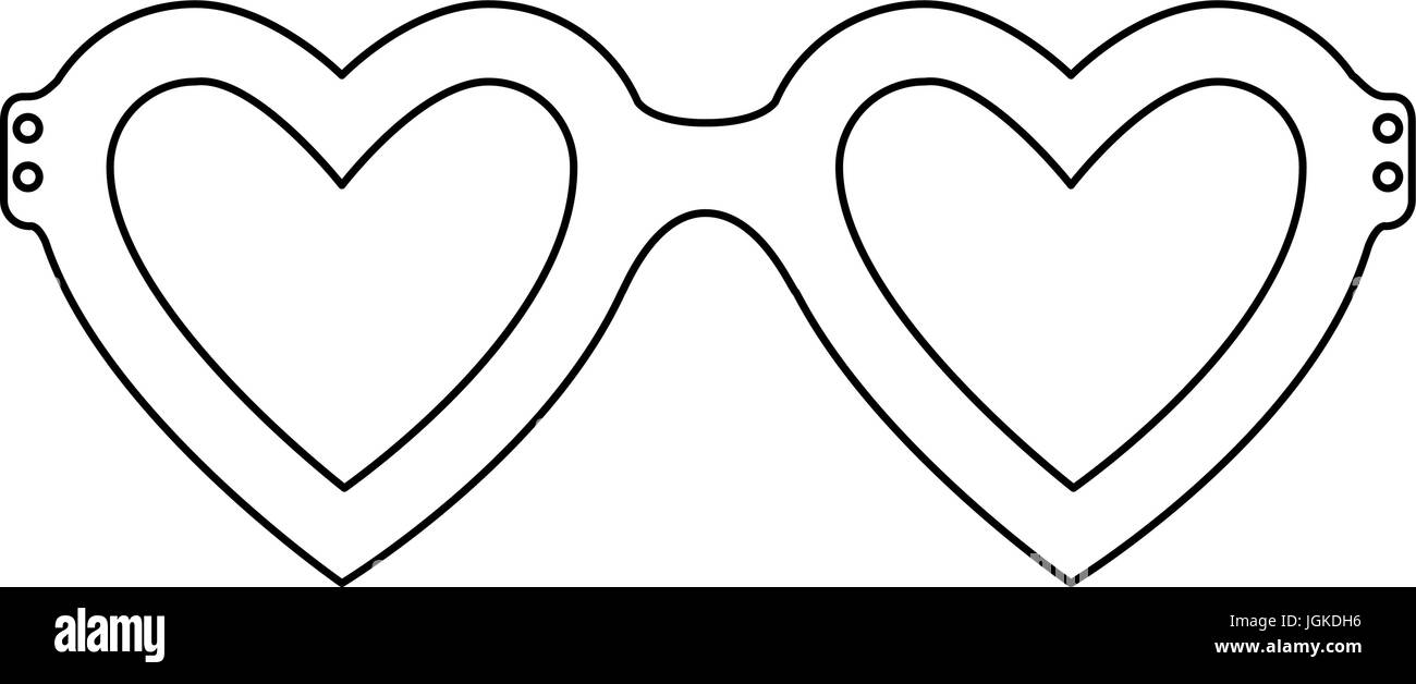 glasses in heart shape icon over white background vector illustration ...