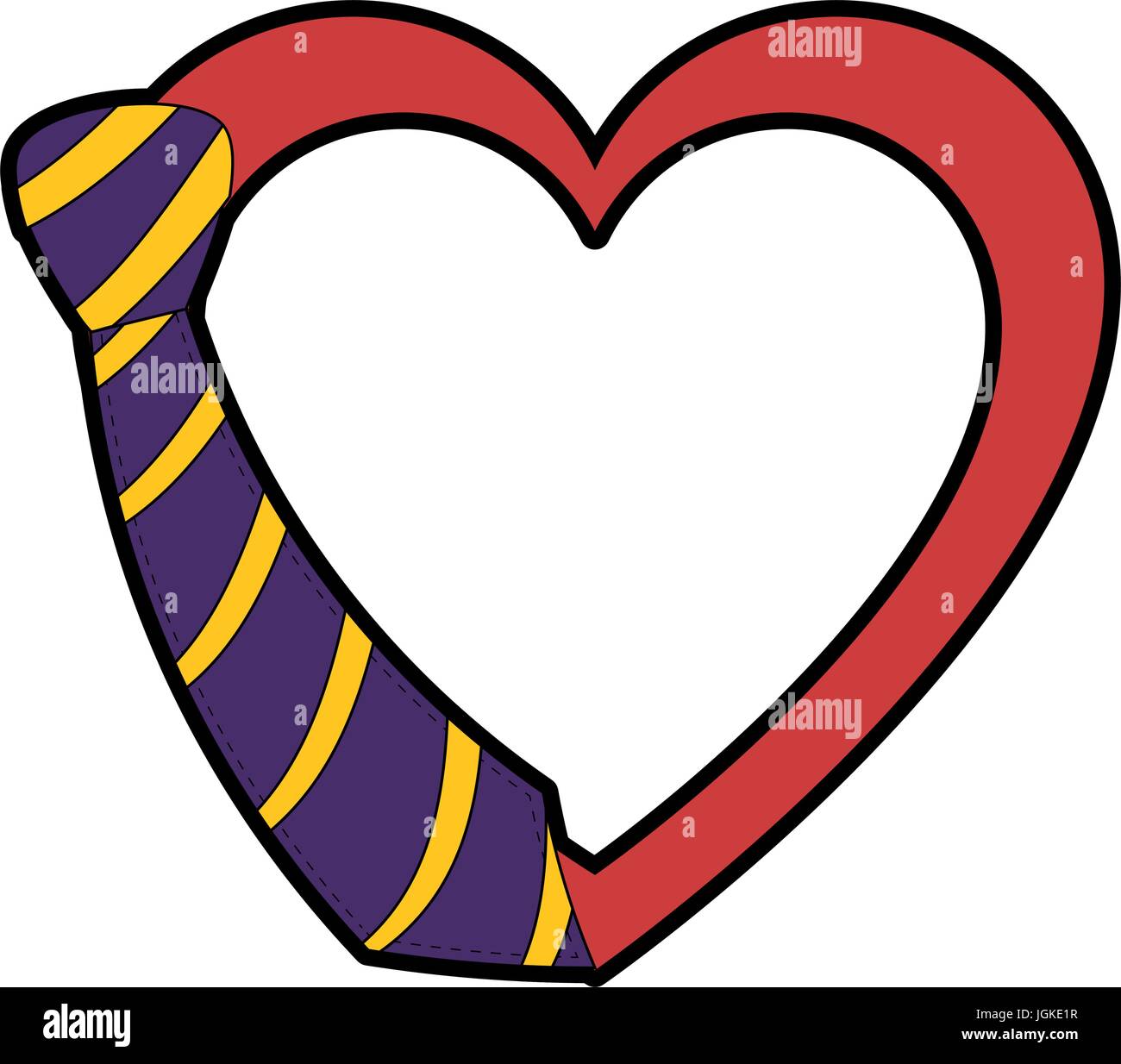 heart with decorative tie icon over white background colorful design ...