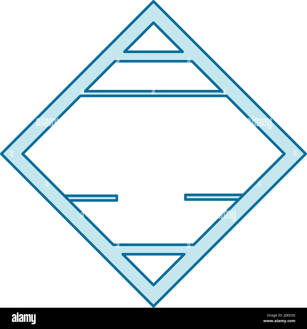 decorative frame in rhombus shape icon over white background vector ...