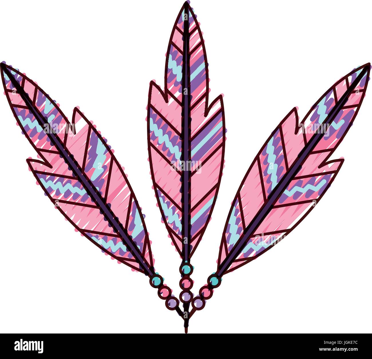 Boho style decorative feathers vector illustration design Stock Vector ...