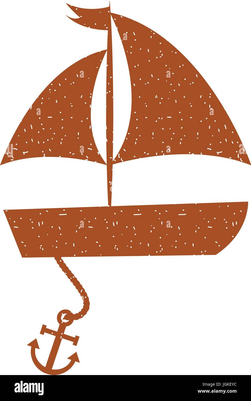 sailboat sea with anchor Stock Vector Image & Art - Alamy