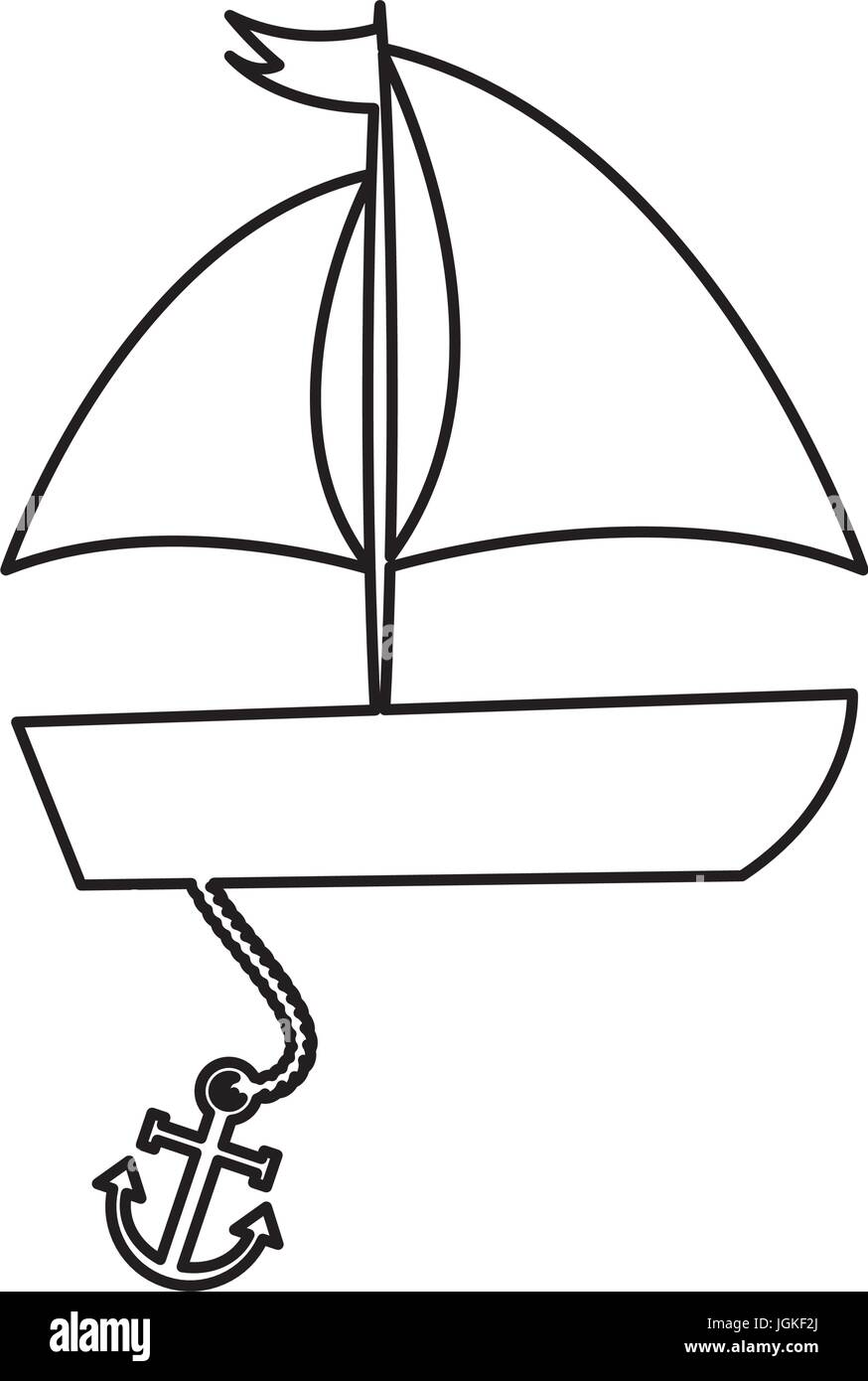 sailboat sea with anchor Stock Vector Image & Art - Alamy