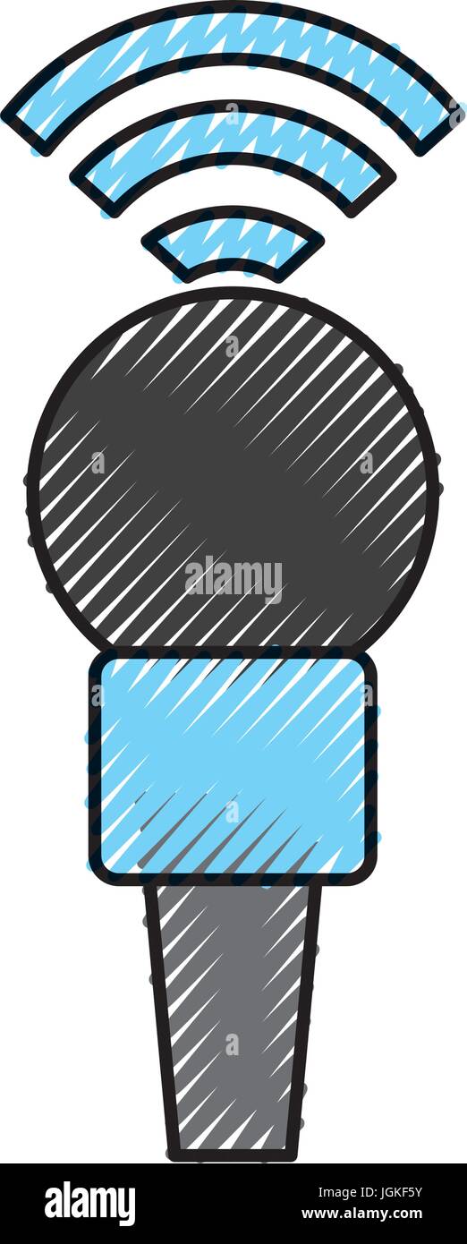 microphone communication device with wifi signal Stock Vector Image ...