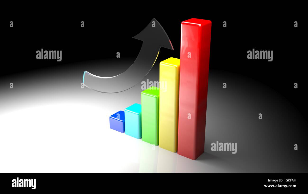 3D bar chart for growing Stock Photo - Alamy