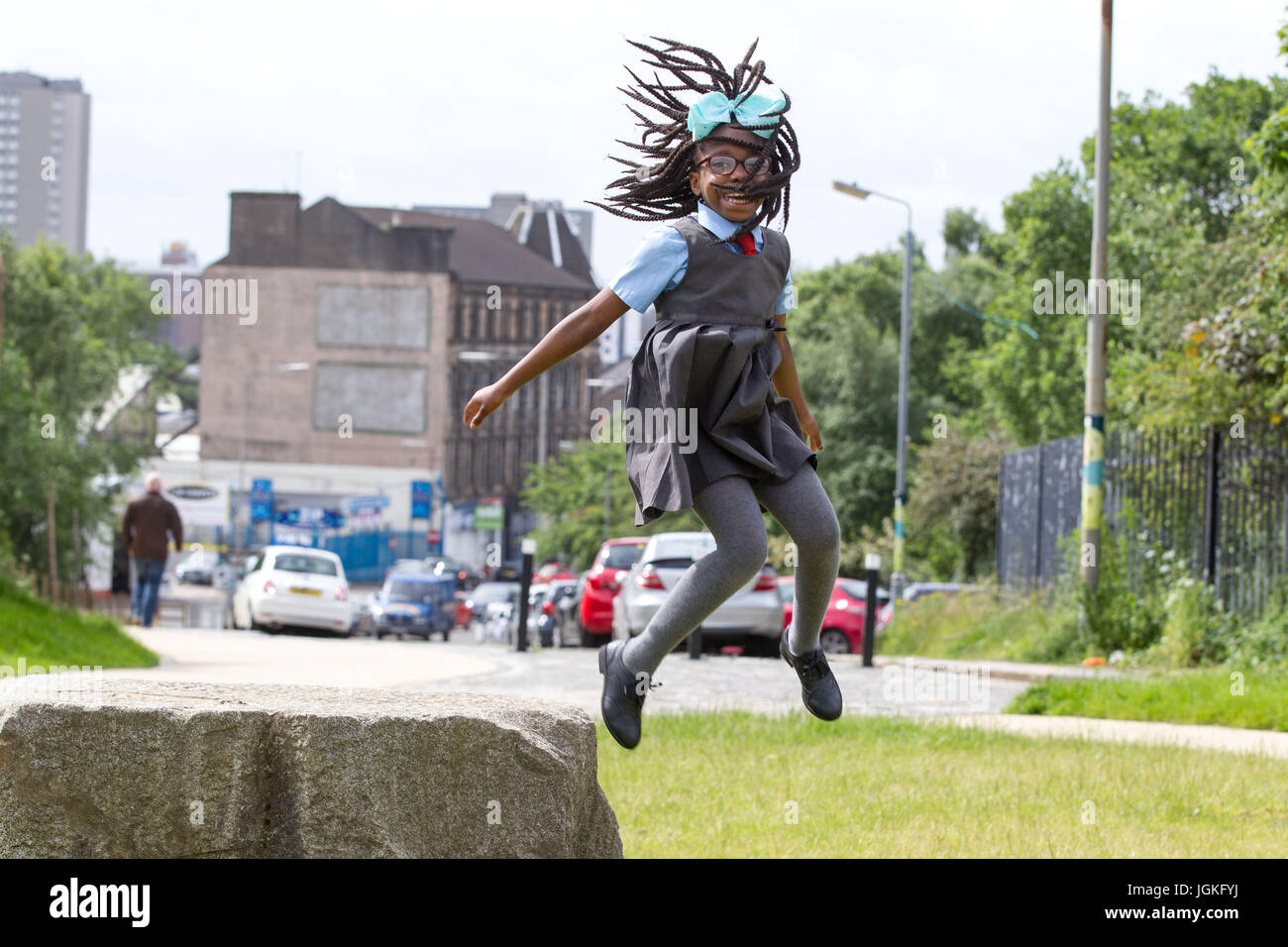 Black girls jumping hi-res stock photography and images - Alamy