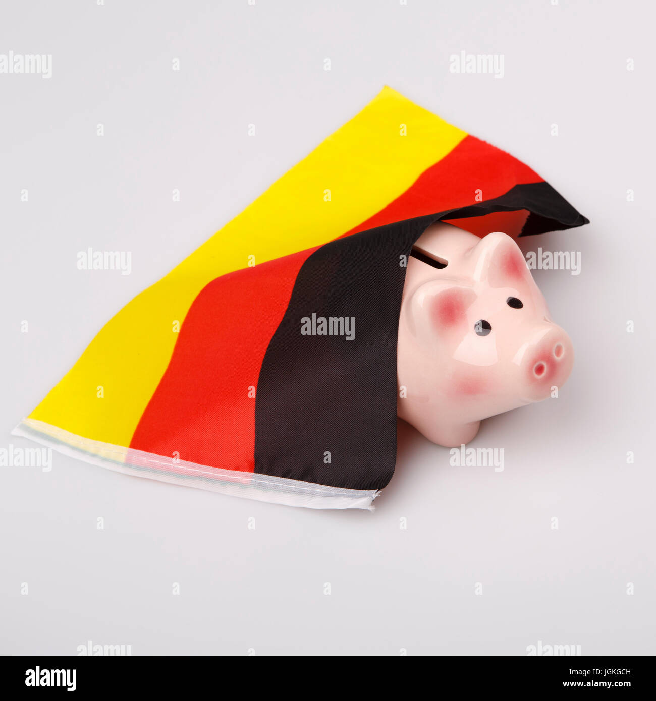 cute pig money box and Germany flag - save money in Germany concept ...