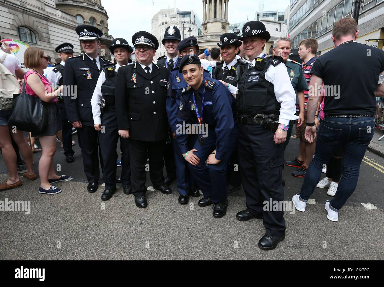 Assistant Commissioner Martin Hewitt with Police officers and cadets ...