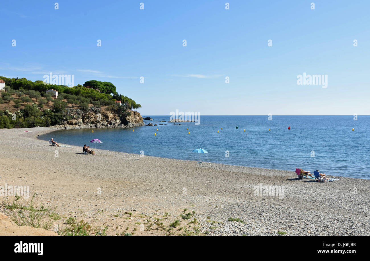 Beach of Garbet in Portbou, Costa brva , Girona province, Catalonia ...