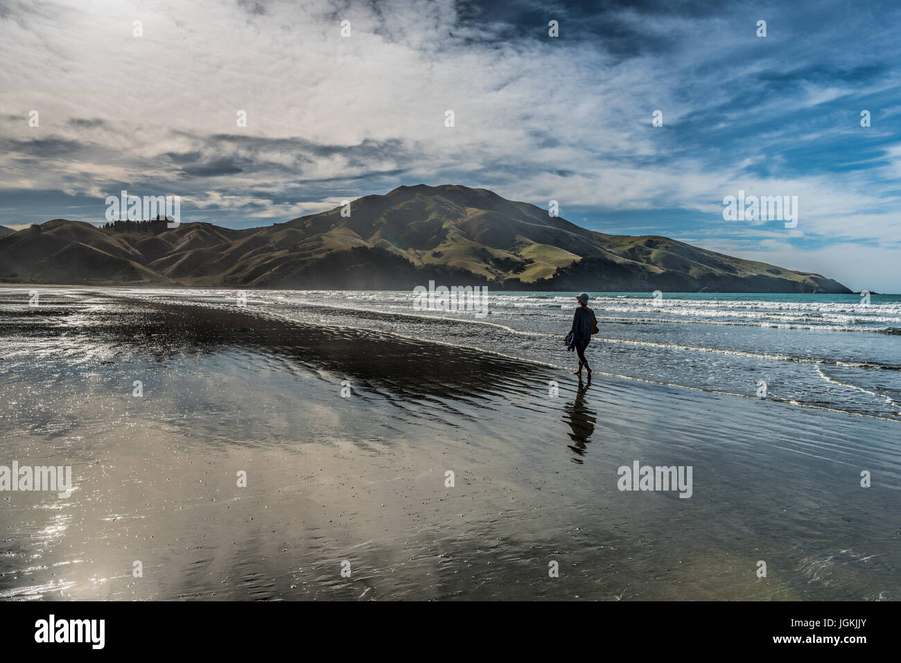 Beach at Delaware Bay, New Zealand Stock Photo - Alamy